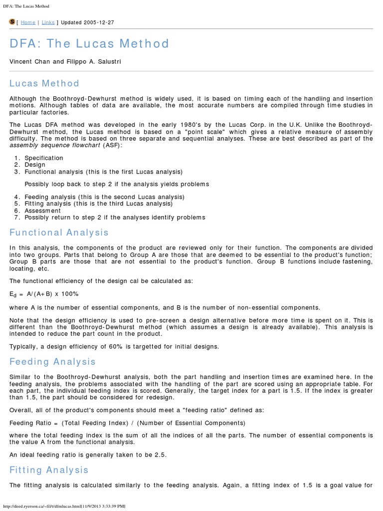 DFA The Lucas Method | PDF | Database Index | Gear