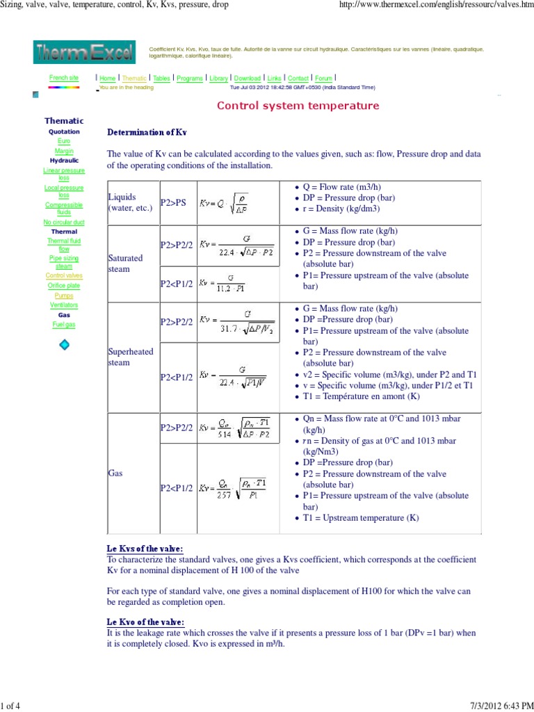 Control Valve Sizing | Download Free PDF | Valve | Pressure
