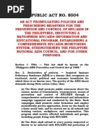 RA 8504 - Philippine AIDS Prevention and Control Act of 1998 | PDF ...