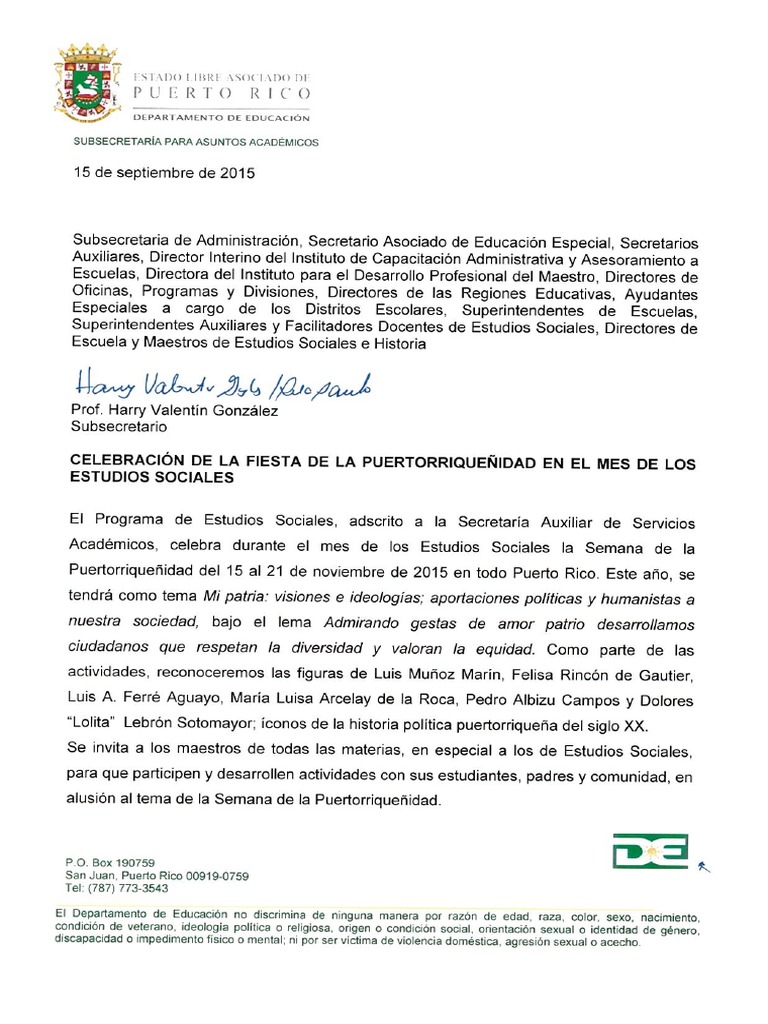 Celebracion de La Fiesta de La Puertorriquenidad en El Mes de Los ...