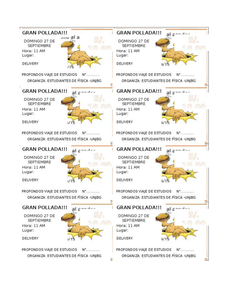 Tickets de Pollada | PDF