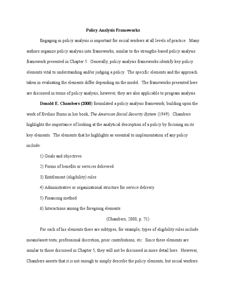 Policy Analysis Models | Policy Analysis | Policy