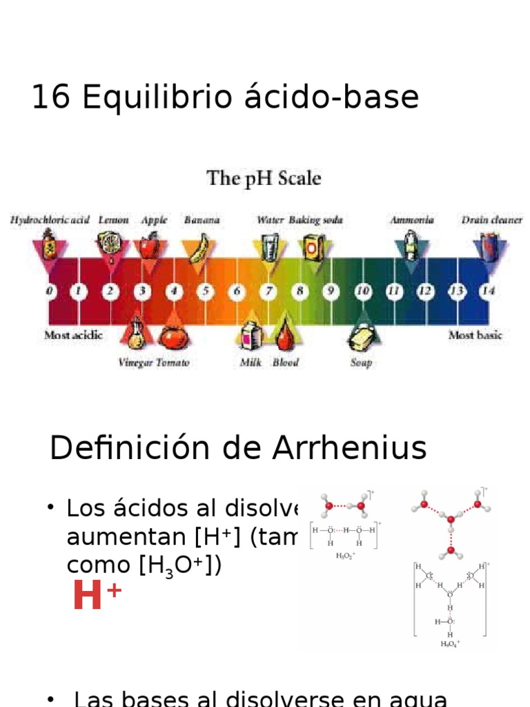 16 Equilibrio Ácido-base | Ácido | Constante de disociación ácida