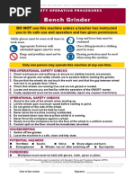 Grinder Machine Safety SOP | PDF | Grinding (Abrasive Cutting ...