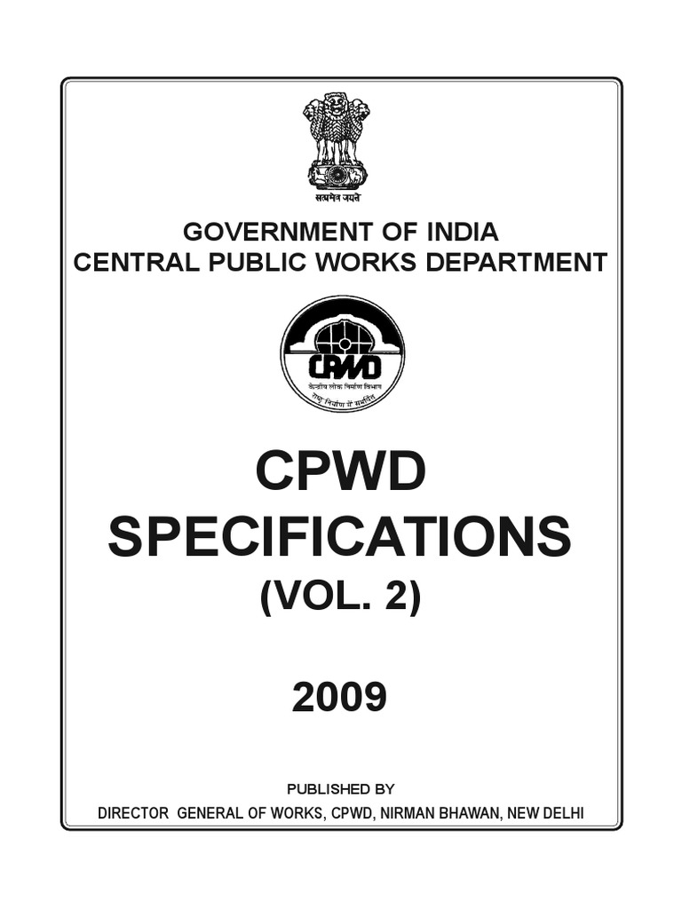 CPWD Specifications: Government of India Central Public Works ...