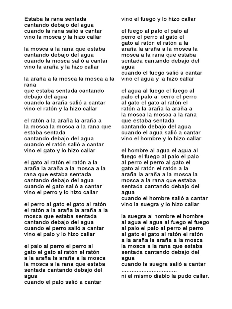 Estaba La Rana Sentada | PDF