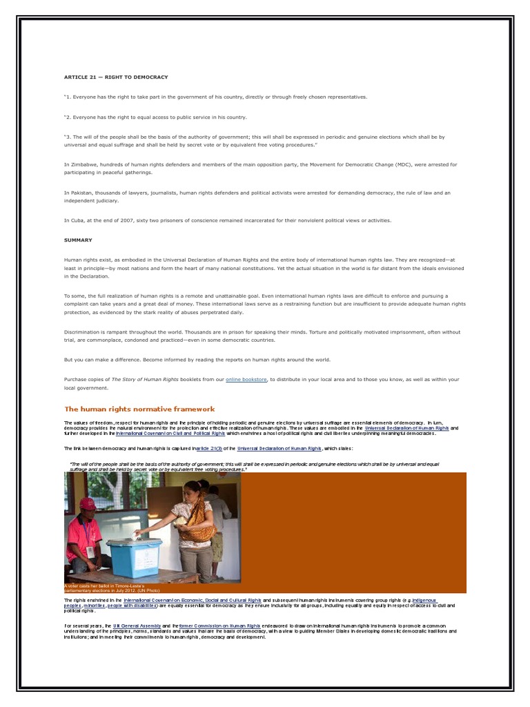 Right to Democracy and Human Rights | PDF | Rule Of Law | Human Rights