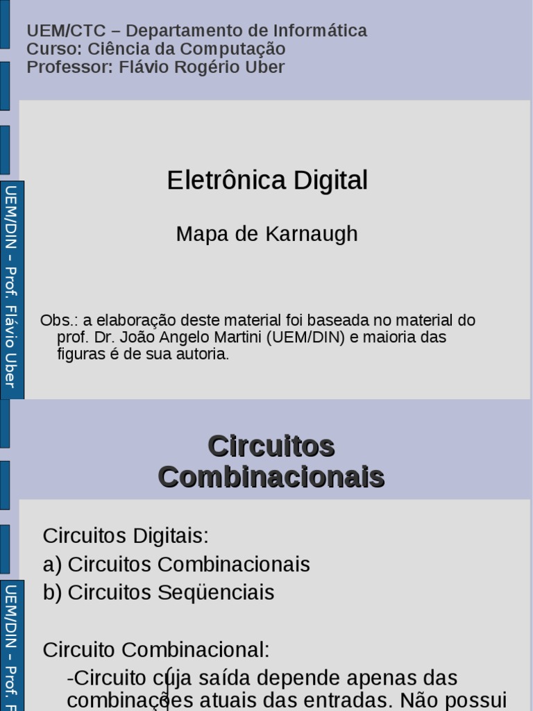 Aula7 Circuitos Combinacionais | PDF | Eletrônicos digitais | Eletrônicos