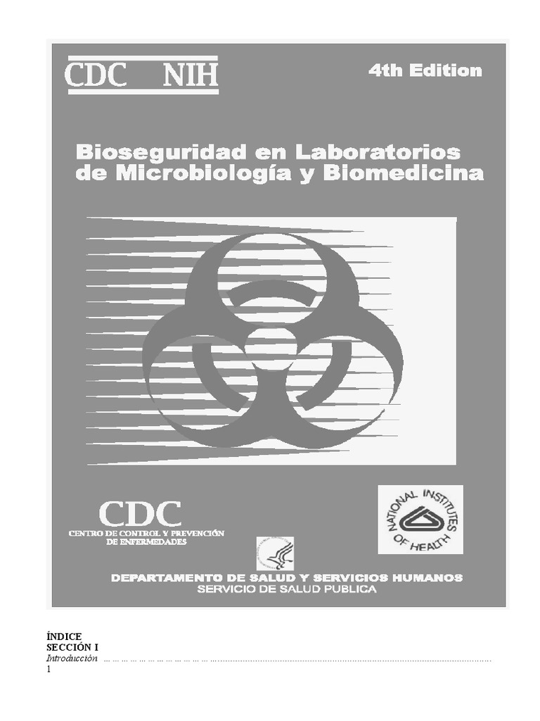 Manual de Bioseguridad (CDC NIH) | PDF | Laboratorios | Infección