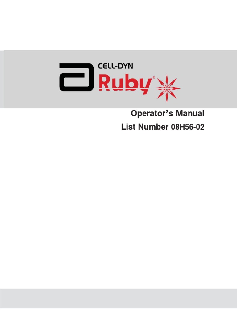 CD Ruby Operator Manual 08H5602 | PDF | Cytometry | Trademark