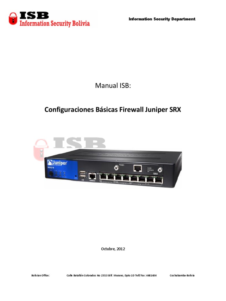 Manual Basico Juniper SRX | PDF | Red privada virtual | Cortafuegos (informática)