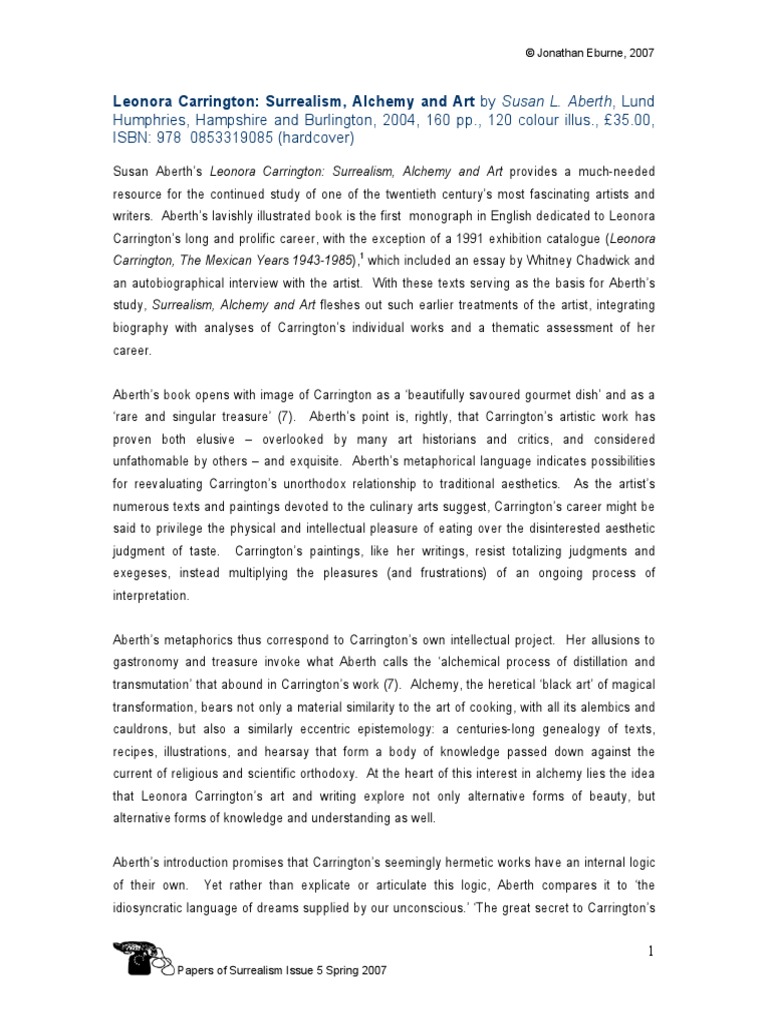 Leonora Carrington-Surrealism, Alchemy and Art | PDF | Alchemy | Surrealism