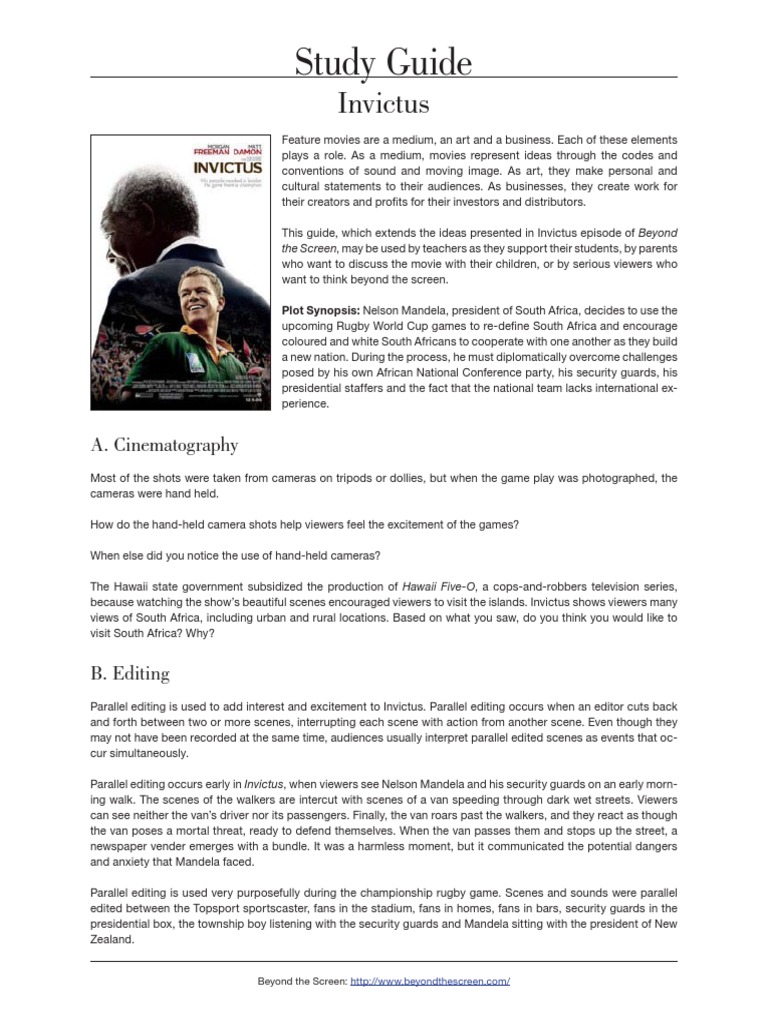 Study Guide Invictus | PDF