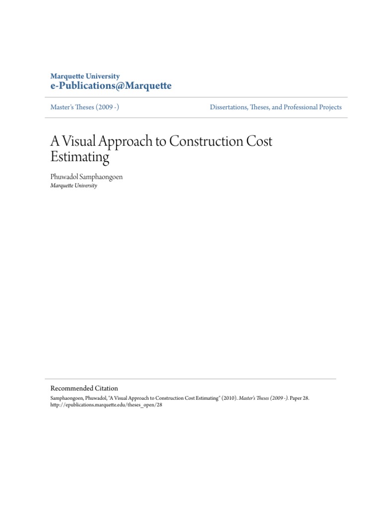 A Visual Approach To Construction Cost Estimating | PDF | Building Information Modeling ...