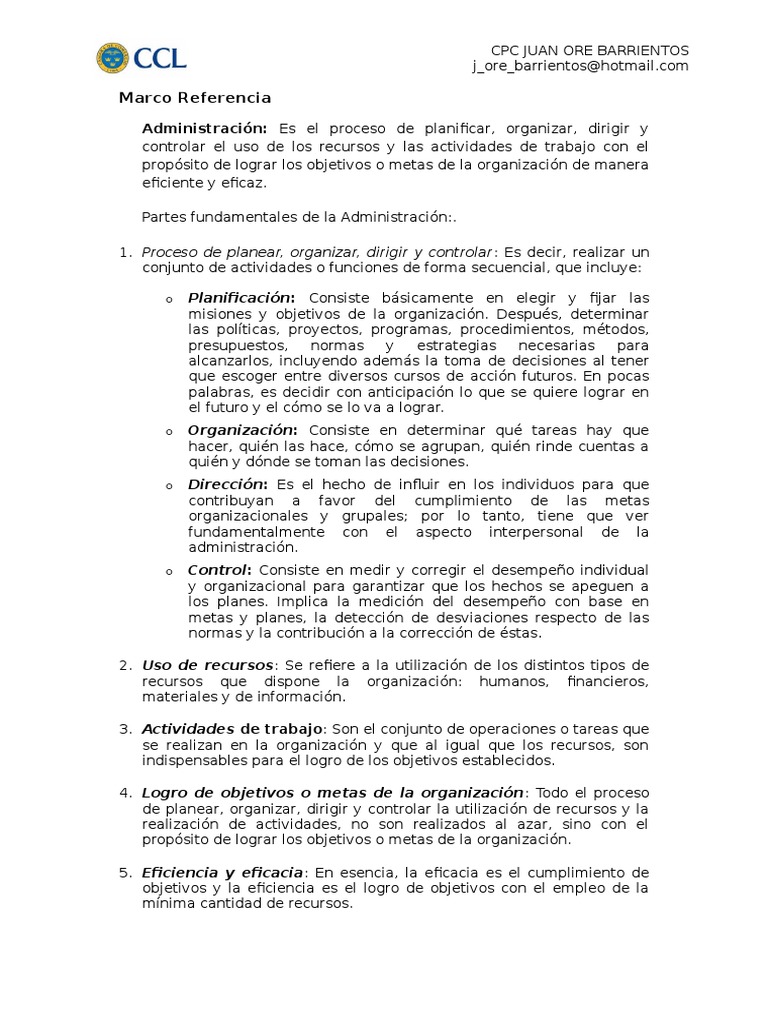 Conceptos Basico de Gestion Administrtaivo.. | PDF | Planificación | Mercado (economía)