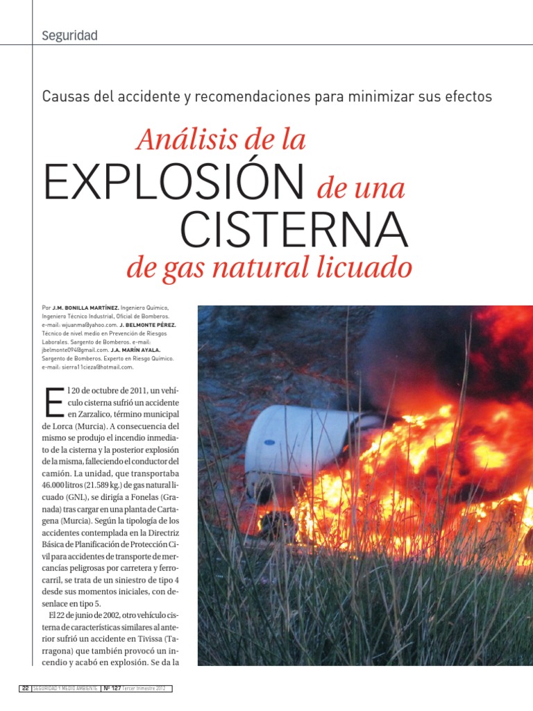 Analisis Explosion Cisterna GLP | PDF | Gas natural licuado | Agua
