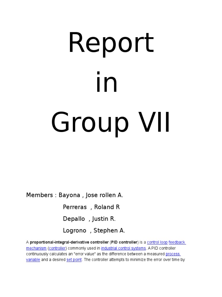 Pid Report | PDF | Electronics | Systems Engineering