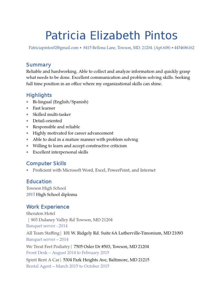 Patricia Pintos Re1 | PDF | Career & Growth | Business