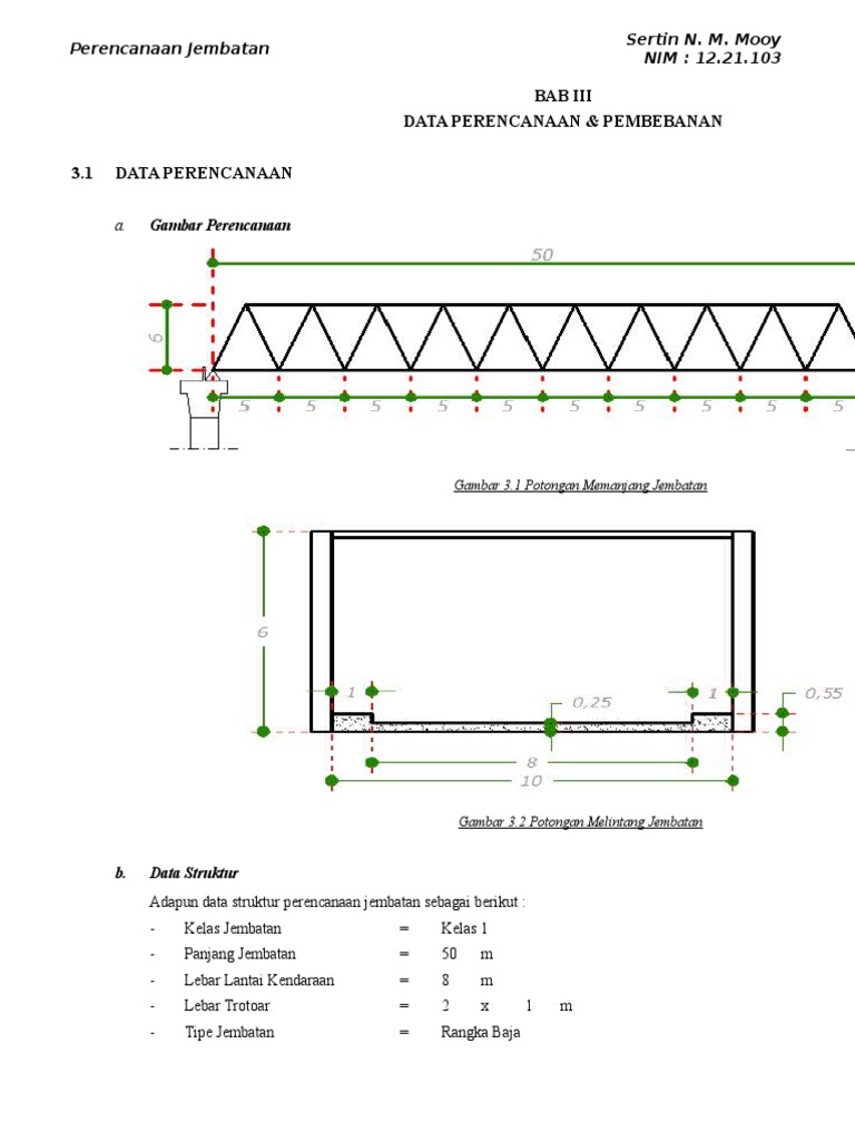 Perencanaan Jembatan Rangka Baja | PDF
