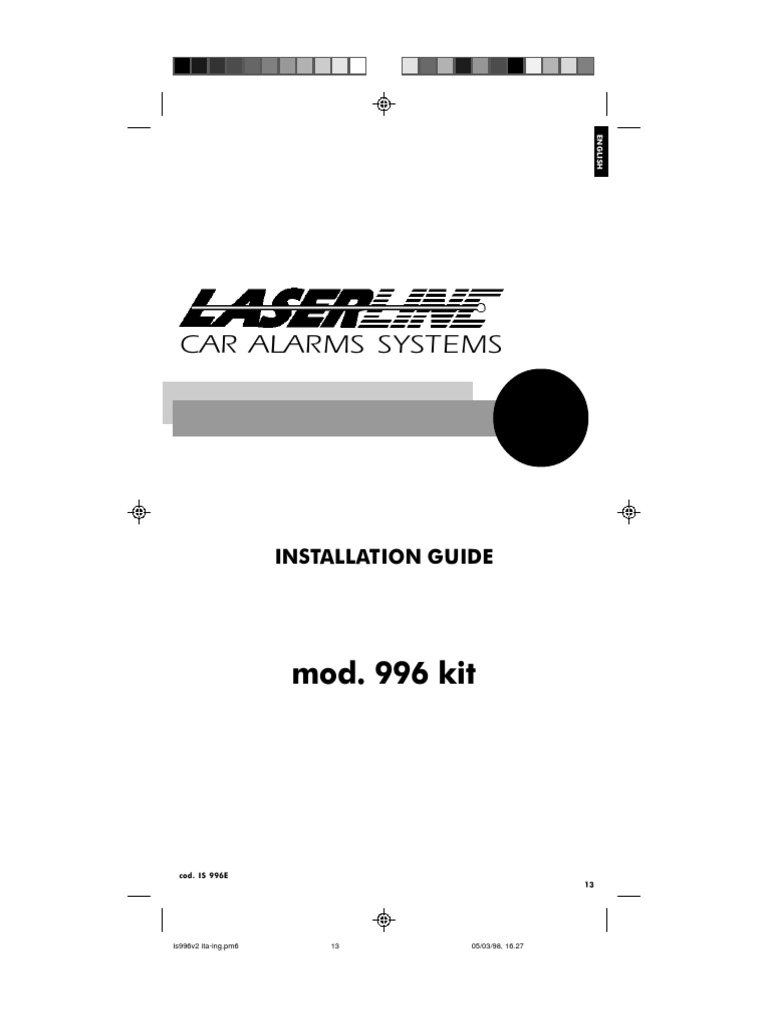 Laserline Alarm Mod 996 | PDF | Remote Control | Switch