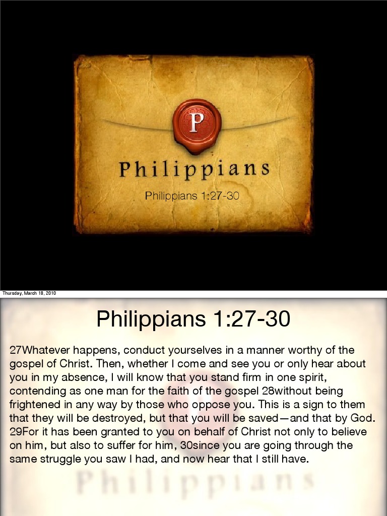Phil 1 - 27-30 Web | PDF | Acts Of The Apostles | Paul The Apostle