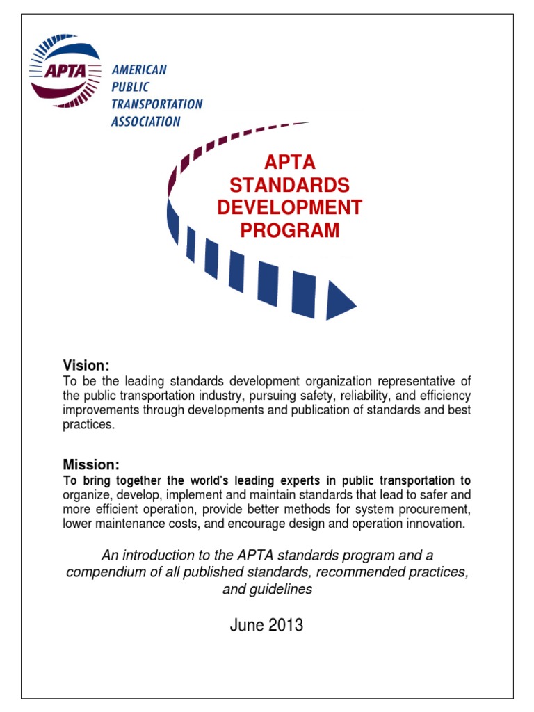 APTA Standards Development Overview | PDF | Rail Transport | Public ...