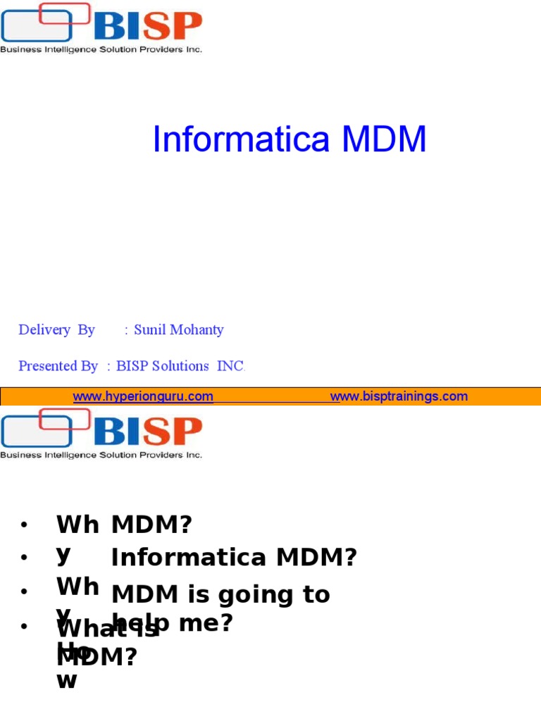 (632354715) Informatica MDM Demo | PDF