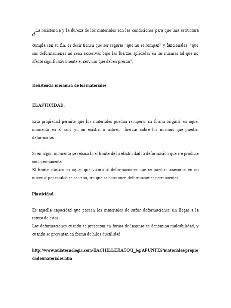 Resistencia y Dureza de Los Materiales | PDF | Dureza | Deformación ...