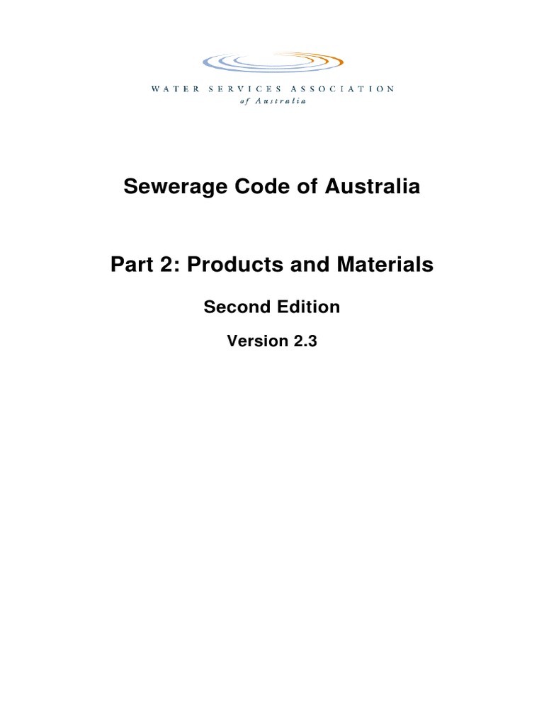 Sewerage Code of Australia: Second Edition | PDF | Pipe (Fluid ...