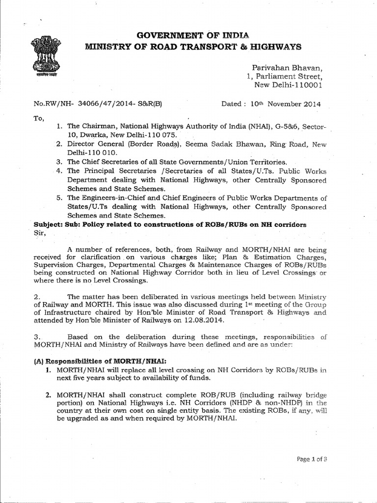 ROB/RUB Construction Policy Guidelines | PDF