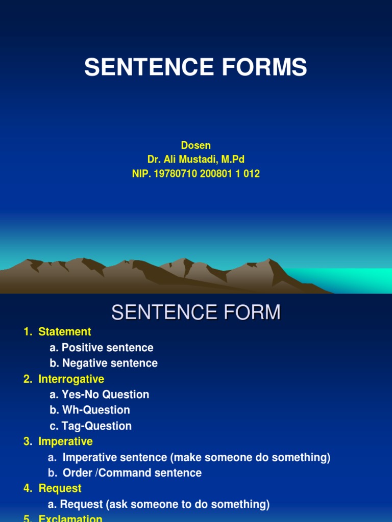 6 Sentence Forms | PDF | Question | Sentence (Linguistics)