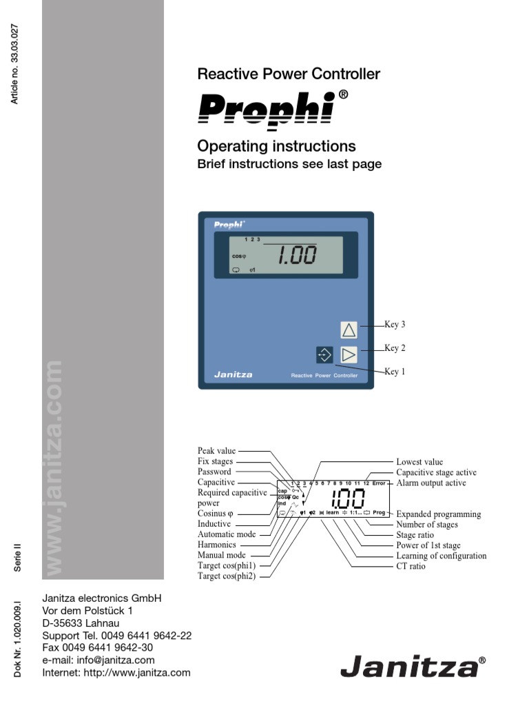 Janitza Manual Prophi en | PDF | Ac Power | Capacitor