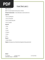 Lab 1 Food Test | PDF | Carbohydrates | Nutrients