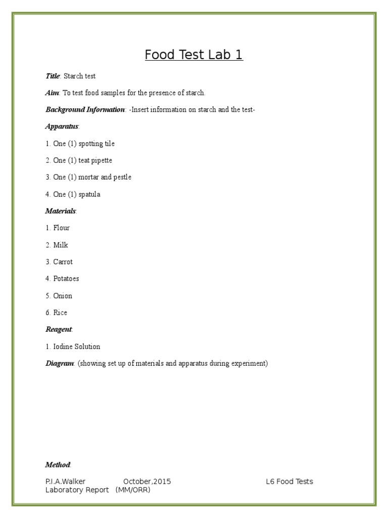 Food Test Lab 1 | PDF | Accuracy And Precision | Egg White