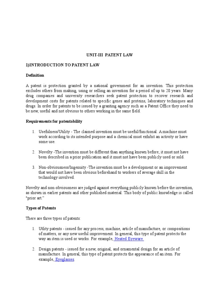 Overview of Patent Law and Limitations | PDF | Patent Application | Patent