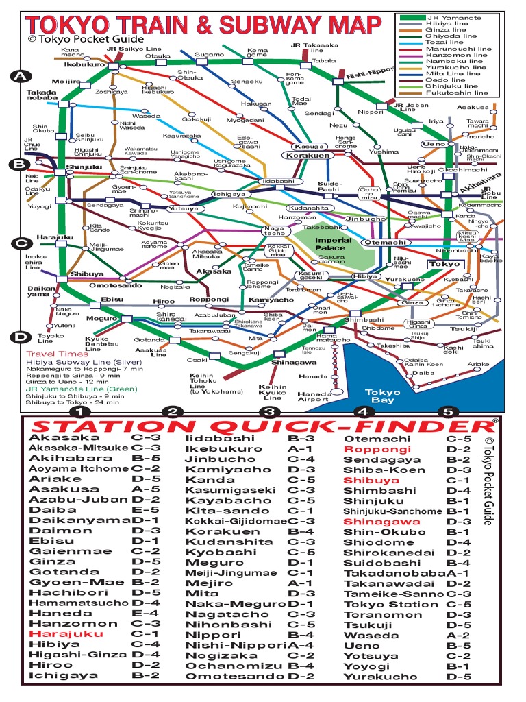 Station Quick-Finder: © Tokyo Pocket Guide | PDF | Railway | Rail ...