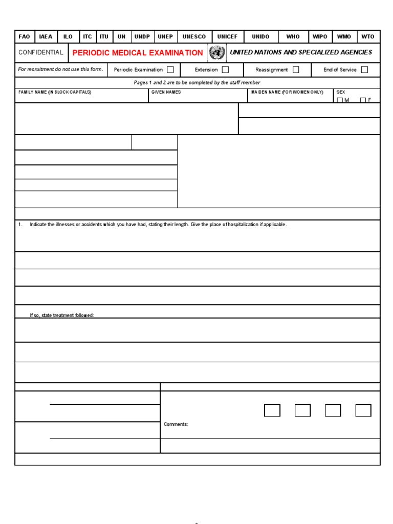 Periodic Medical Examination Form MS6 | Heart | Medical Specialties