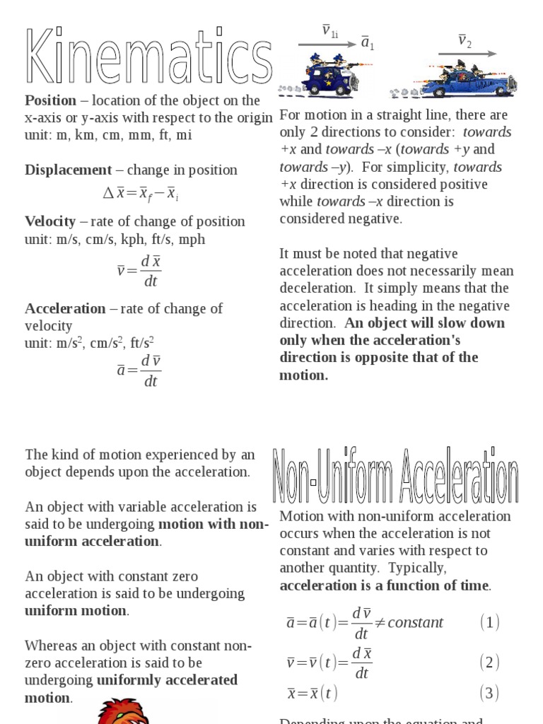 02 Kinematics | PDF | Acceleration | Kinematics