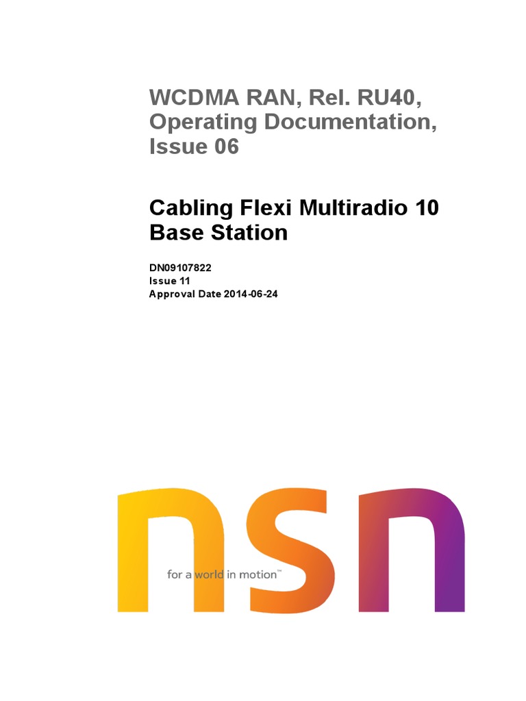Cabling Flexi Multiradio 10 Base Station | PDF | Electrical Connector | Cable