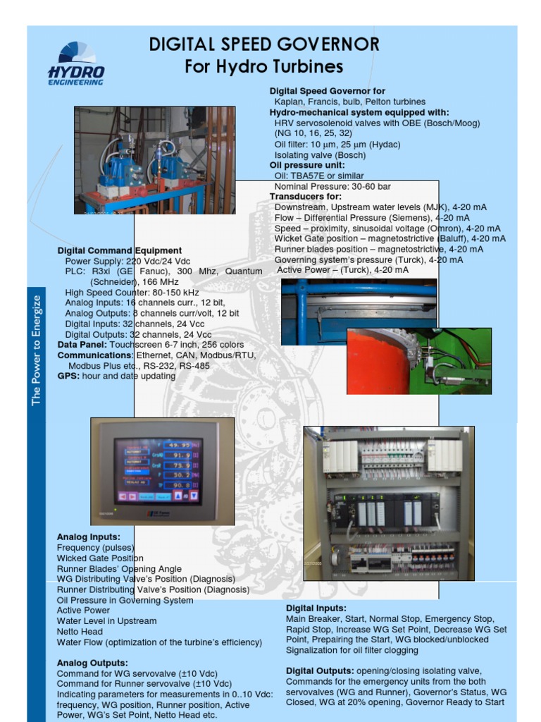 Brochure Hydro Turbine Governor | Power Supply | Analog To Digital ...