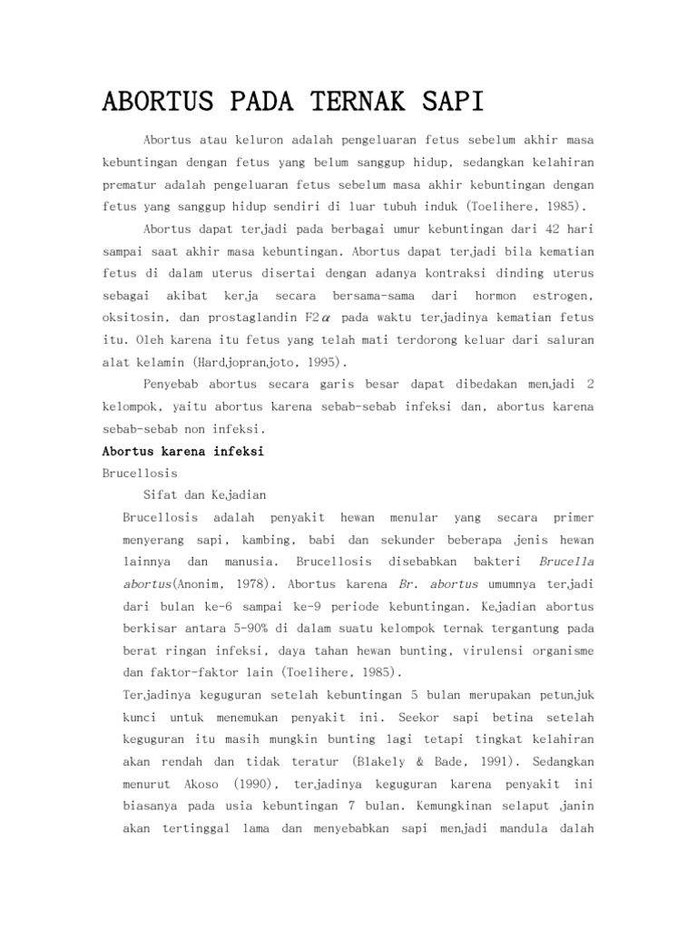 Abortus Pada Ternak Sapi | PDF | Sains & Matematika