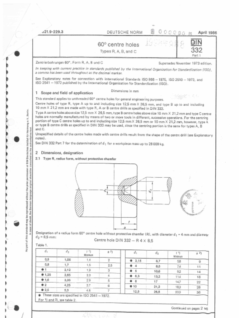 DIN 332 Centragem | PDF