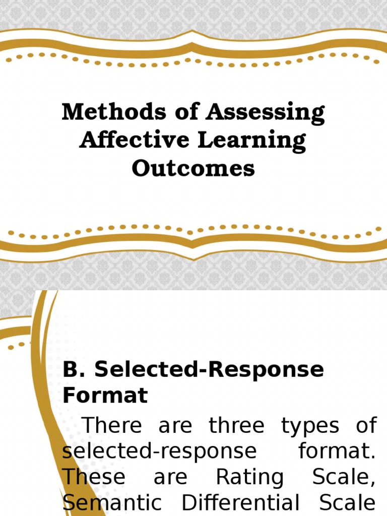 Assessing Affective Learning Outcomes | PDF | Teaching Mathematics ...