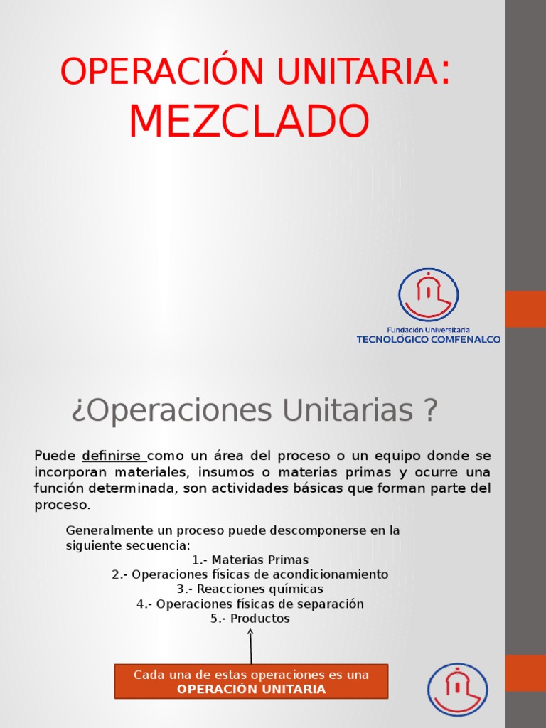 OPERACIÓN UNITARIA Mezclado | PDF | Mezcla | Absorción (Química)