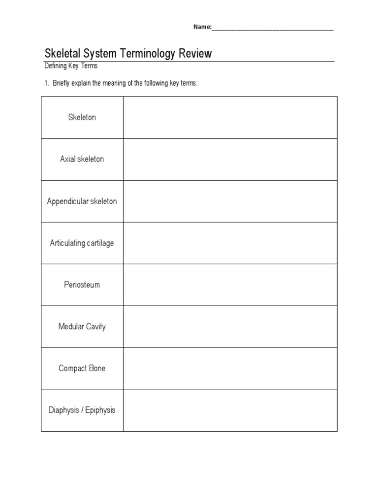 1 5 Skeletal System Terminology PDF