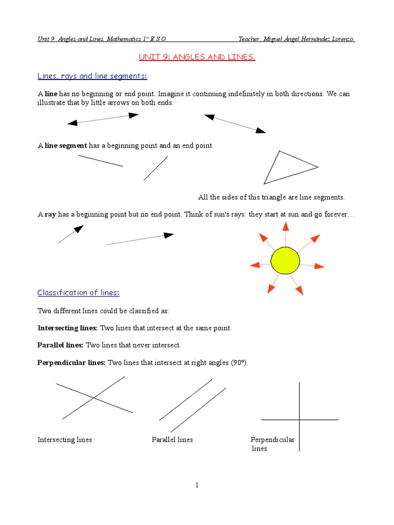 Angles and Lines | PDF | Angle | Perpendicular