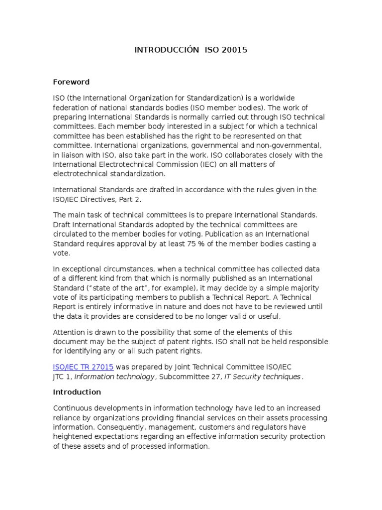 Introducción Iso 20015 | PDF | International Organization For ...