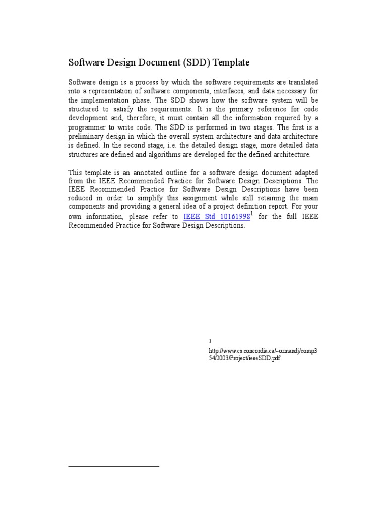 Sdd Template | Software Design | System