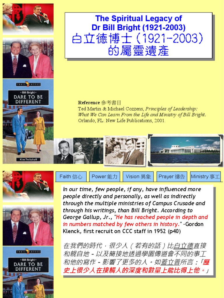Dr. Bill Bright's Spiritual Legacy | PDF | Evangelism | Faith