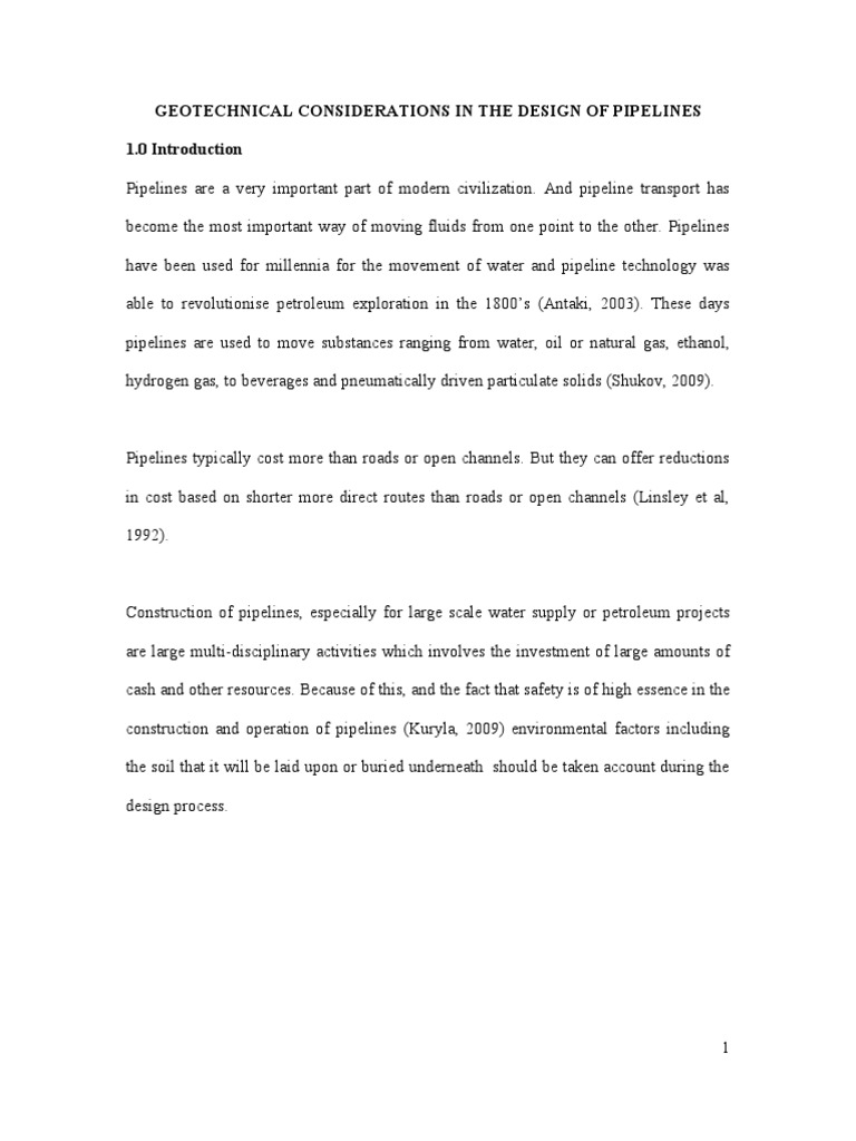Geotechnical Considerations in Pipeline Design | PDF | Pipeline ...